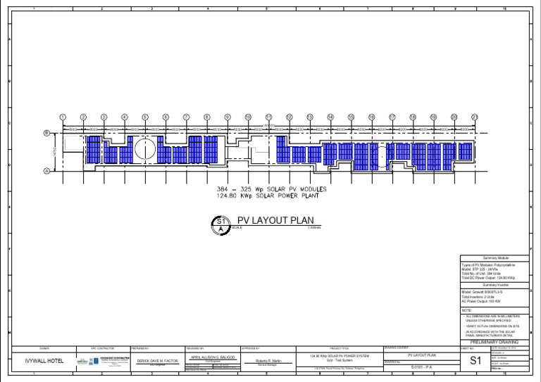 124.80 KWp - S 0101 PA - PV LAYOUT PLAN 11232019 | PDF | Energy ...