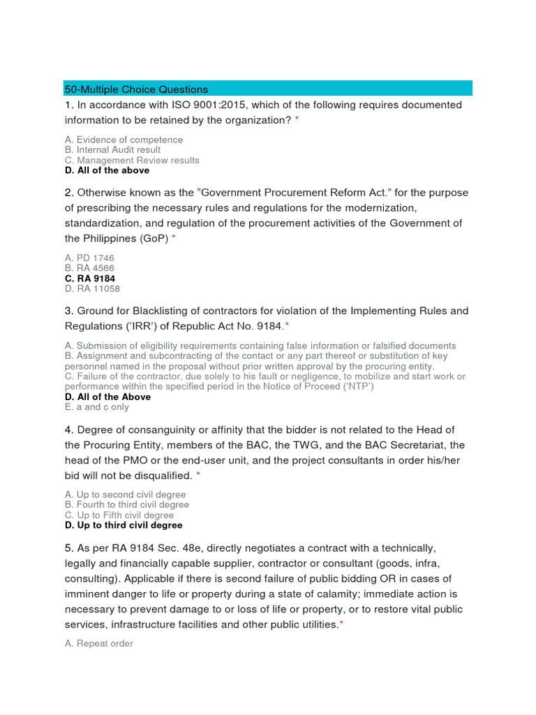 PCAB AMO Exam Review Questions 2025 | PDF