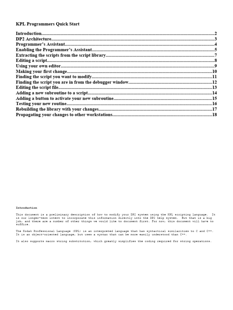 KPL Programmers Quick Start | PDF