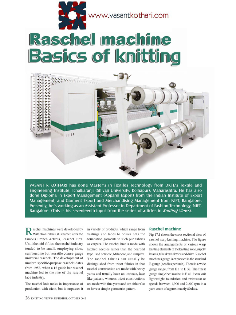 17 Raschel Machine | PDF | Knitting | Textiles
