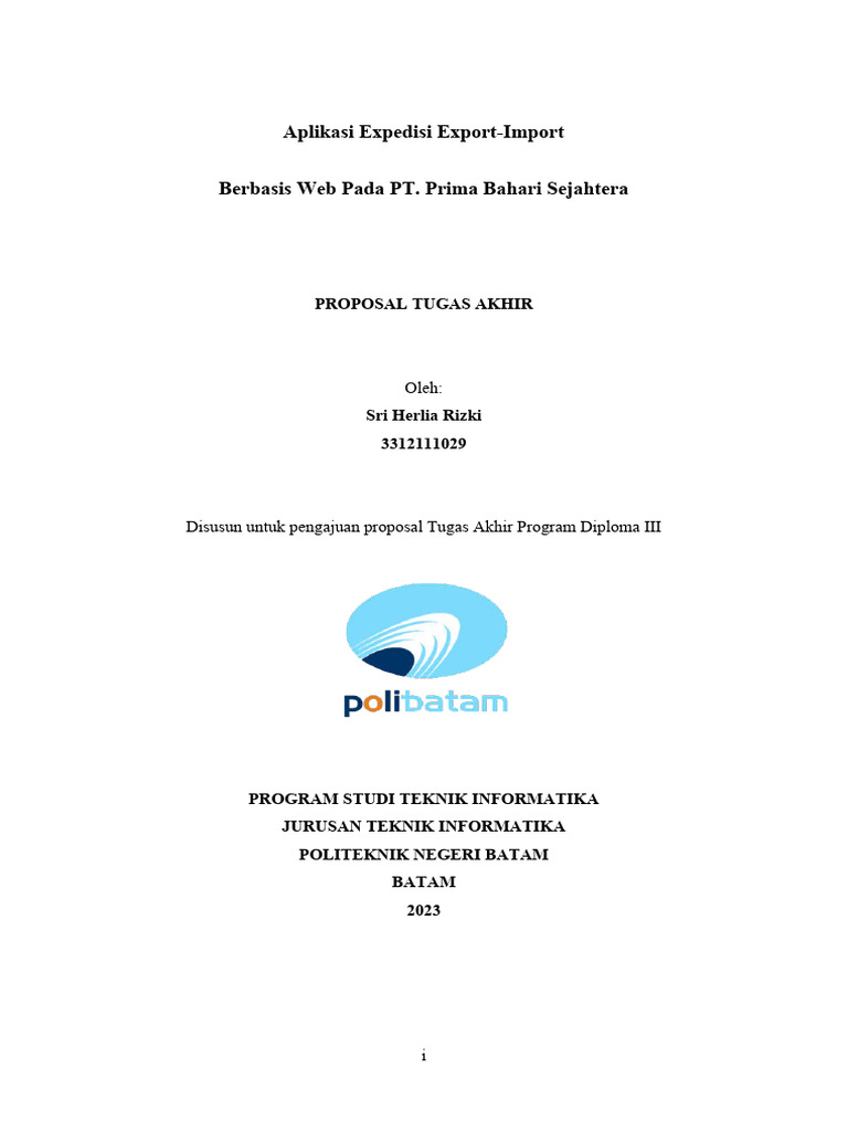 Proposal Ta Sri Herlia Rizki | PDF