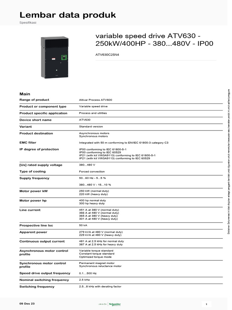 Altivar Process ATV600 - ATV630C25N4 | PDF | Electric Motor | Relay