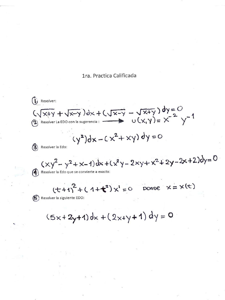 Primera Practica - Ecuaciones Diferenciales | PDF
