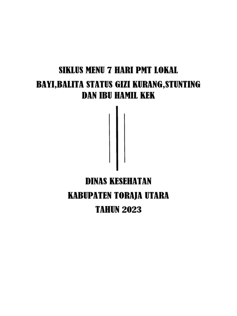 Siklus Menu 7 Hari PMT Lokal Anak | PDF