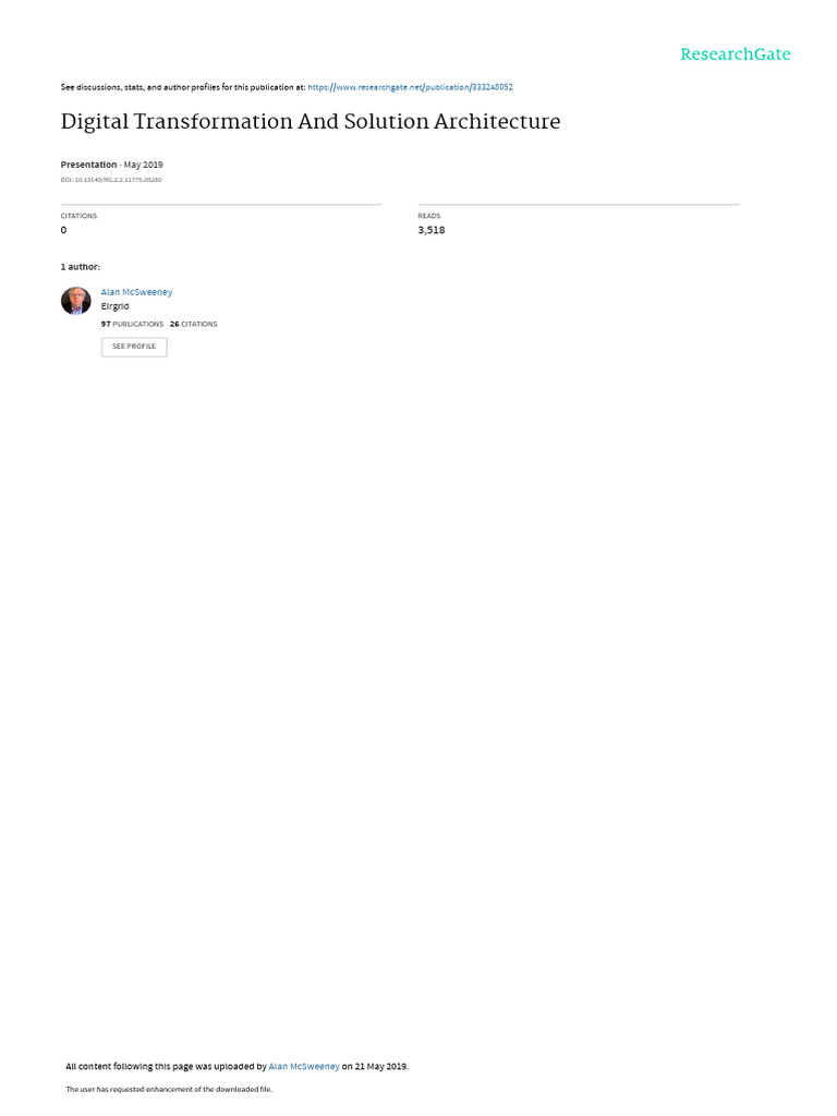 Digital Transformation and Solution Architecture | PDF | World Wide Web | Internet & Web