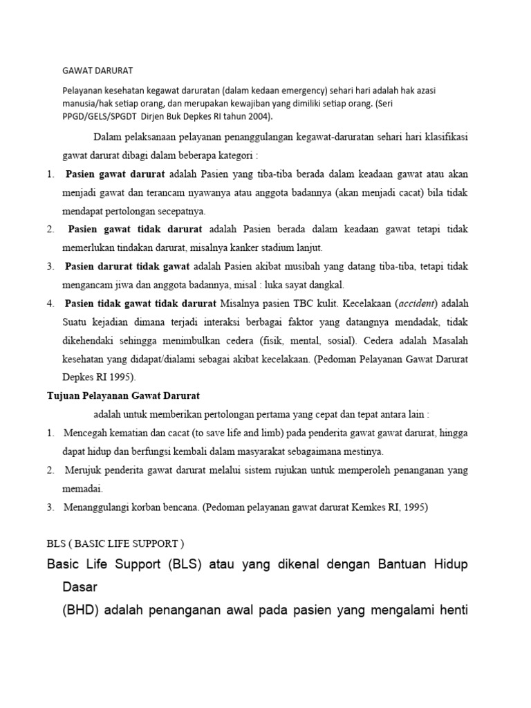 Materi BLS | PDF | Kesehatan Holistik