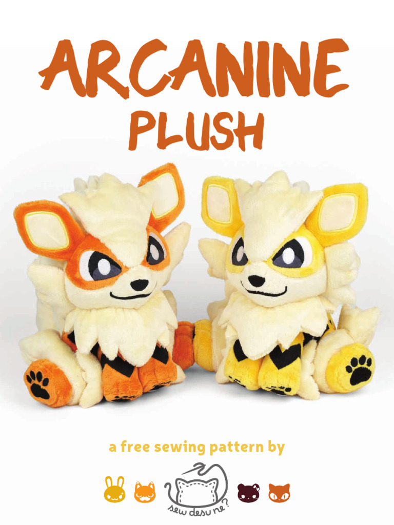 Arcanine Plush Sewing Pattern | PDF