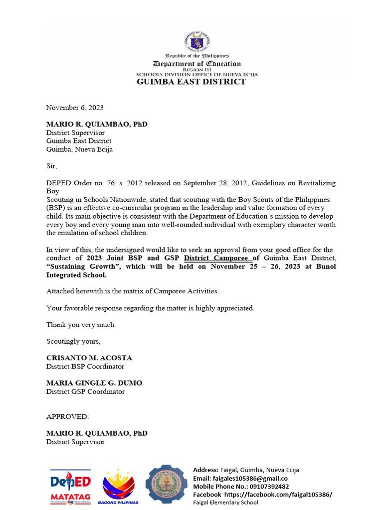 BSP Request 2023 | PDF | Scouting