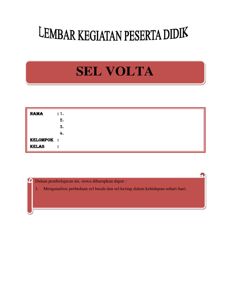 LKPD Sel Volta | PDF