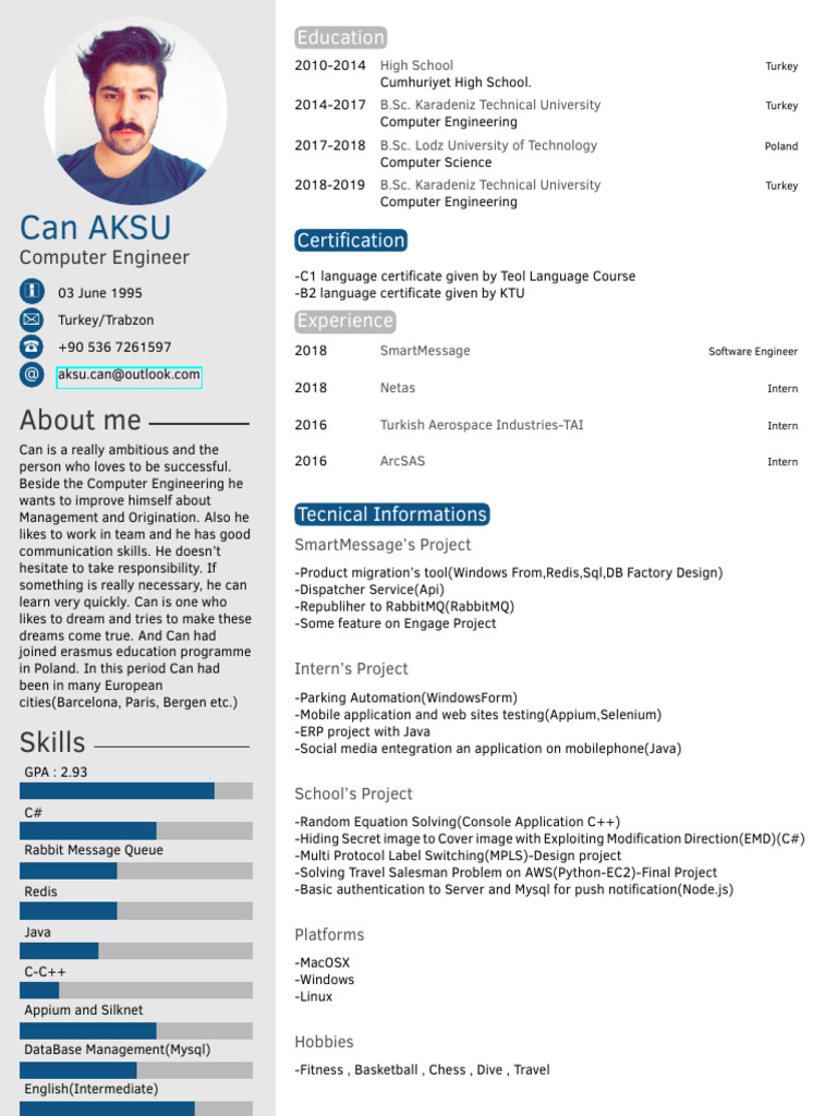 Cana Aksus CV | Download Free PDF | My Sql | Computing