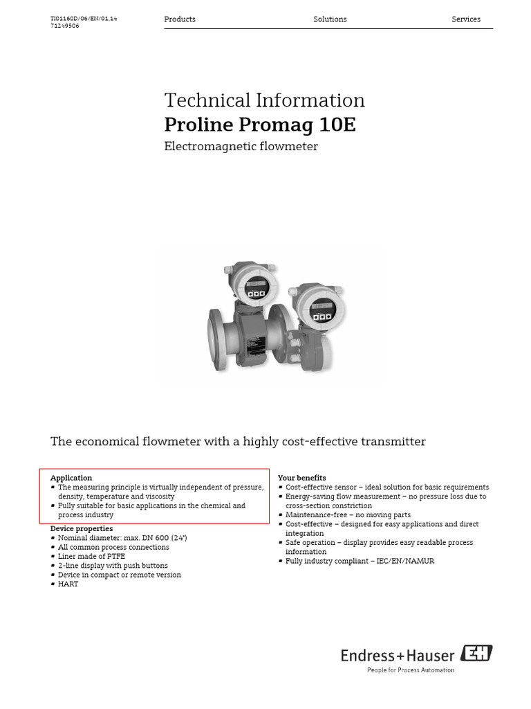 Promag 10E | Download Free PDF | Electromagnetic Induction | Pump