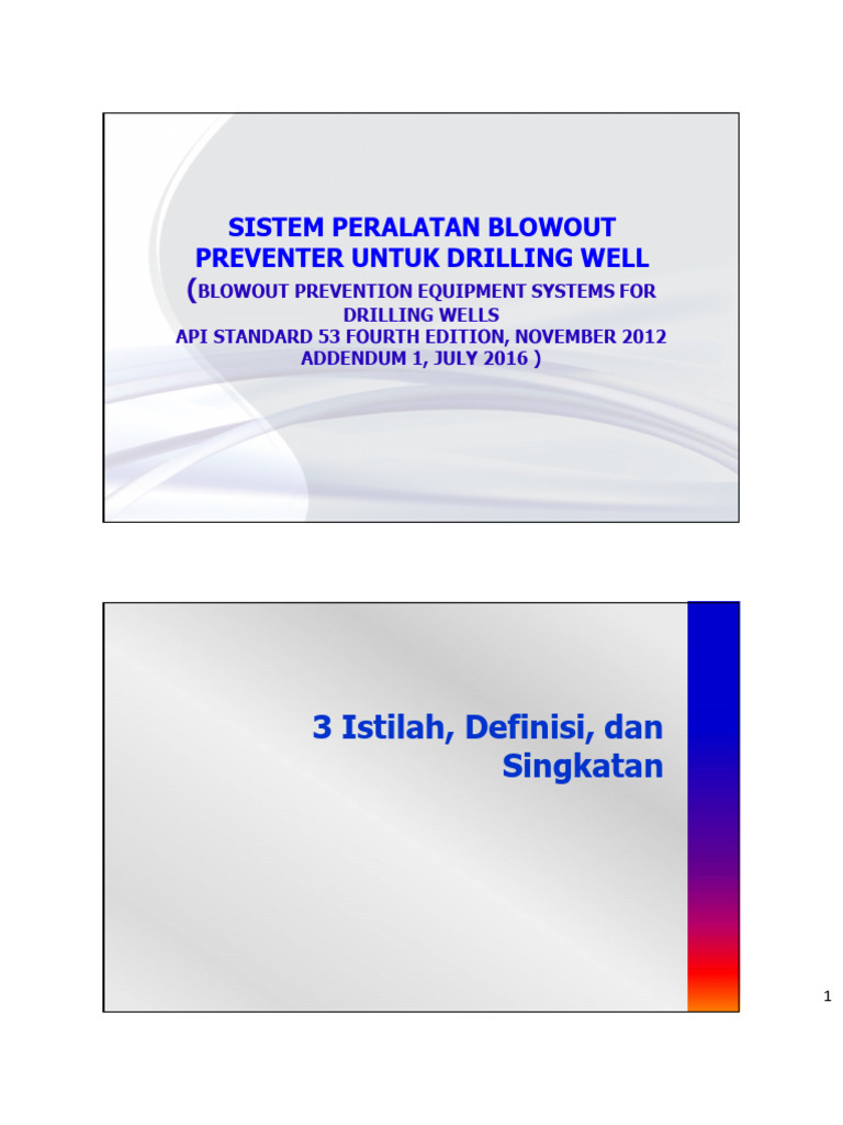 API STD 53 Well Control (Bab Definisi) | PDF