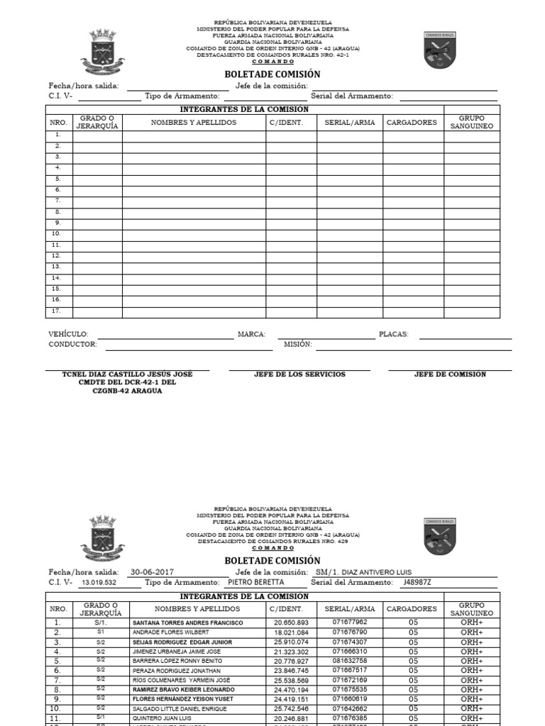 Boleta de Comision y Salida de Vehiculo May Beltran | PDF | Gobierno | Nación