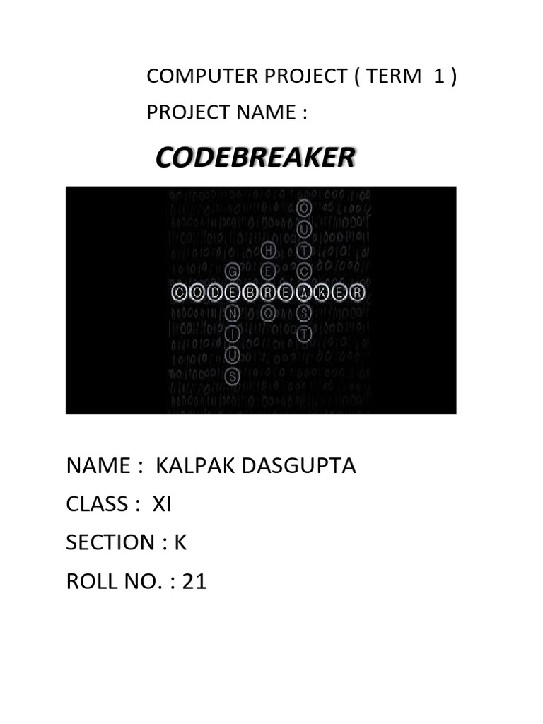 Computer Project Class Xi Term 1 3 Pdf 