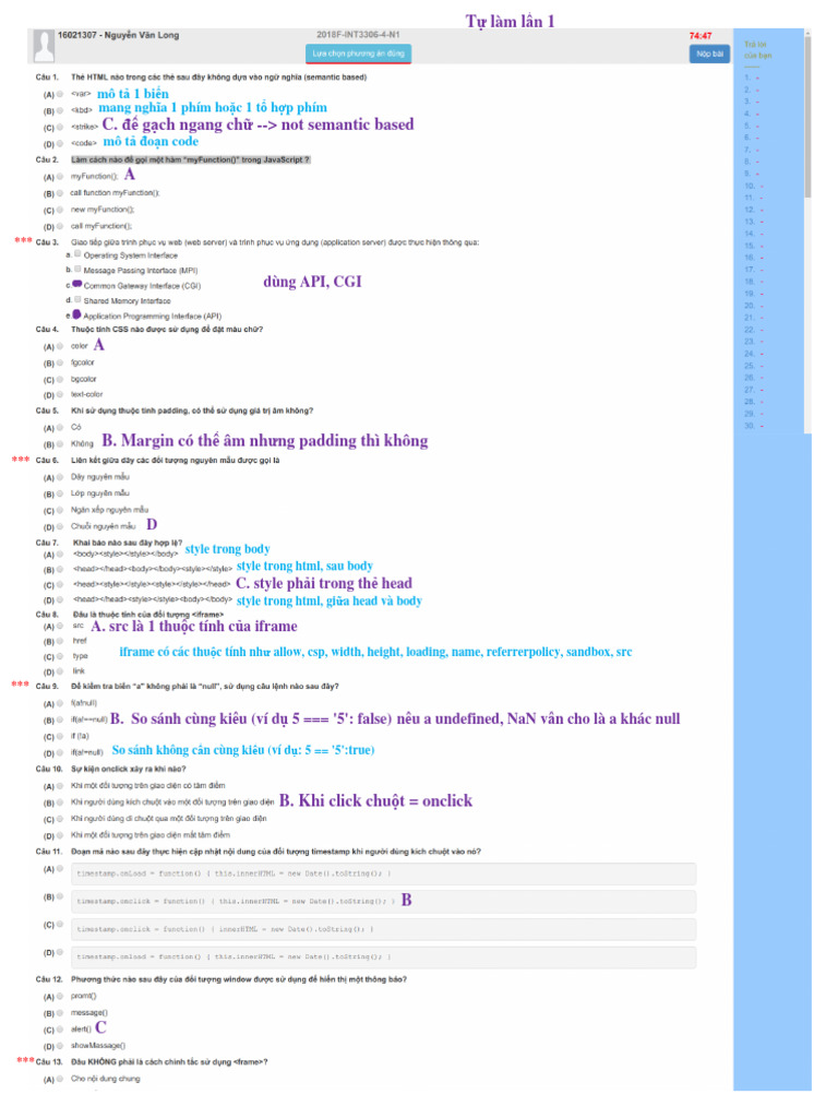 WEB Midterm Answer v1 | PDF