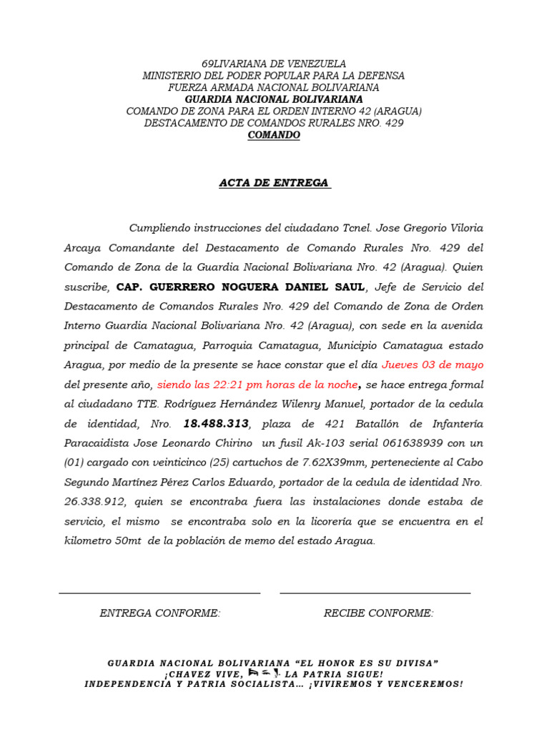 Formato de Acta de Entrega de Telefono Celular | PDF