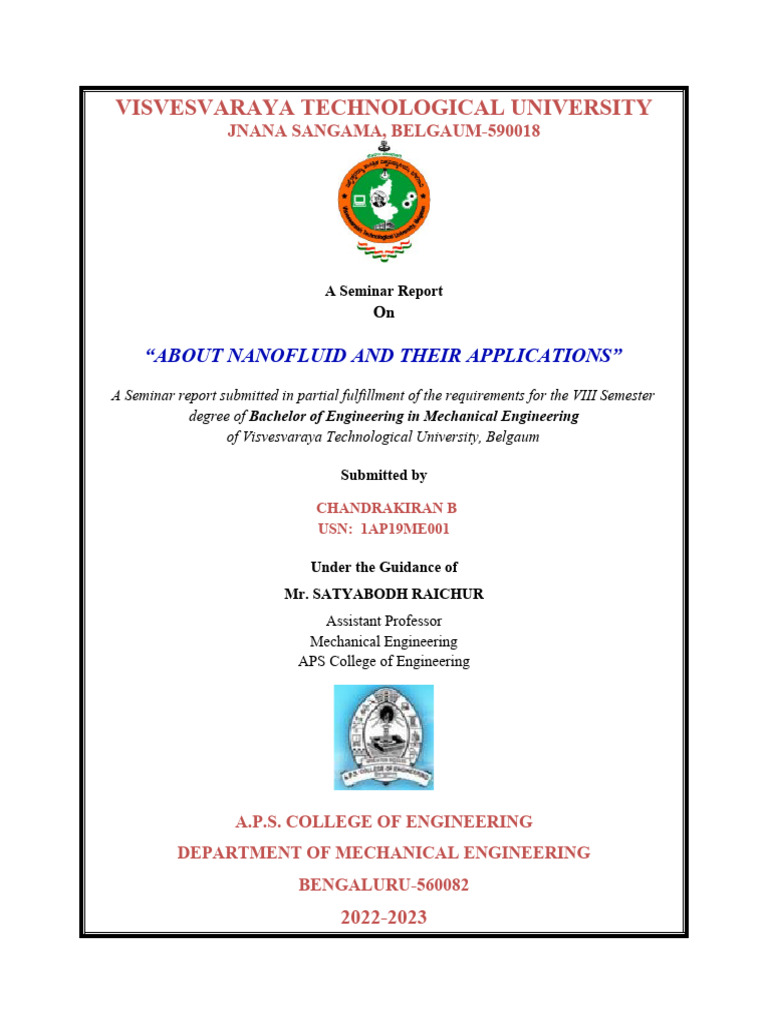 COVER PAGE SIMINAR PRADEEP | PDF | Engineering