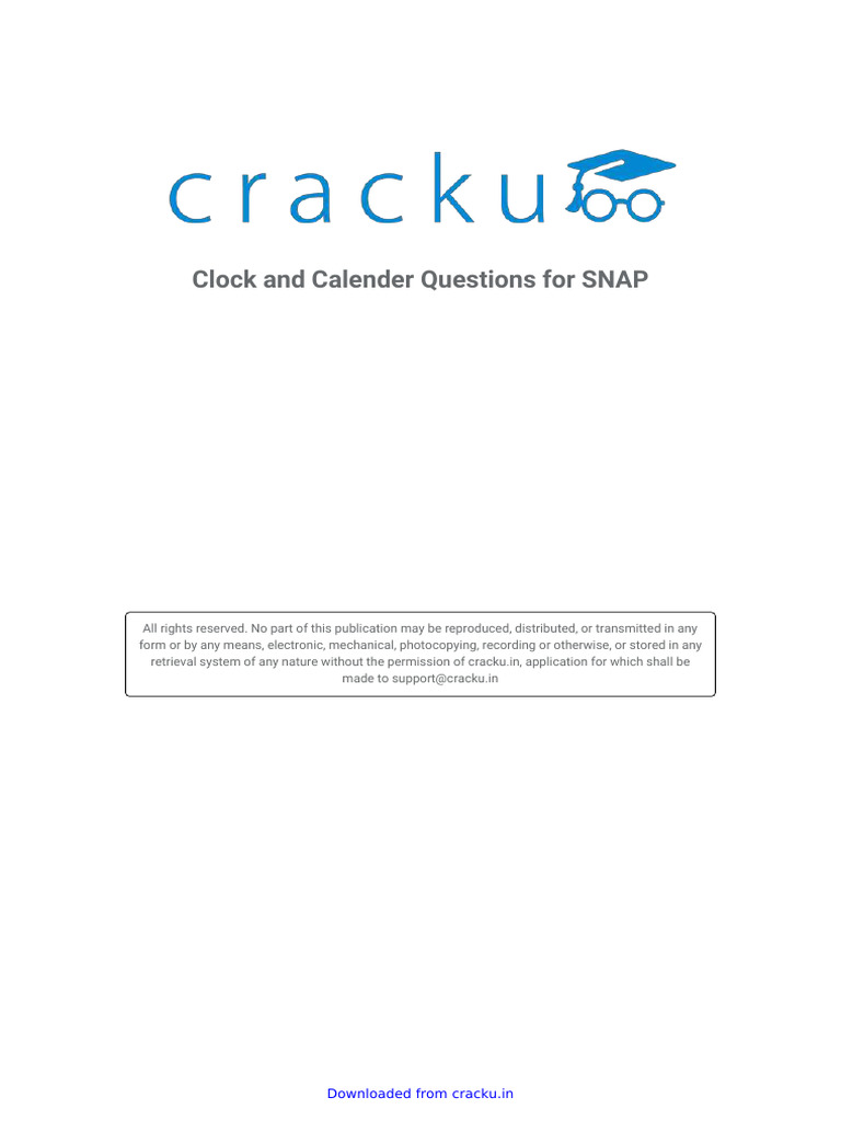 Clock and Calender Questions For SNAP | PDF