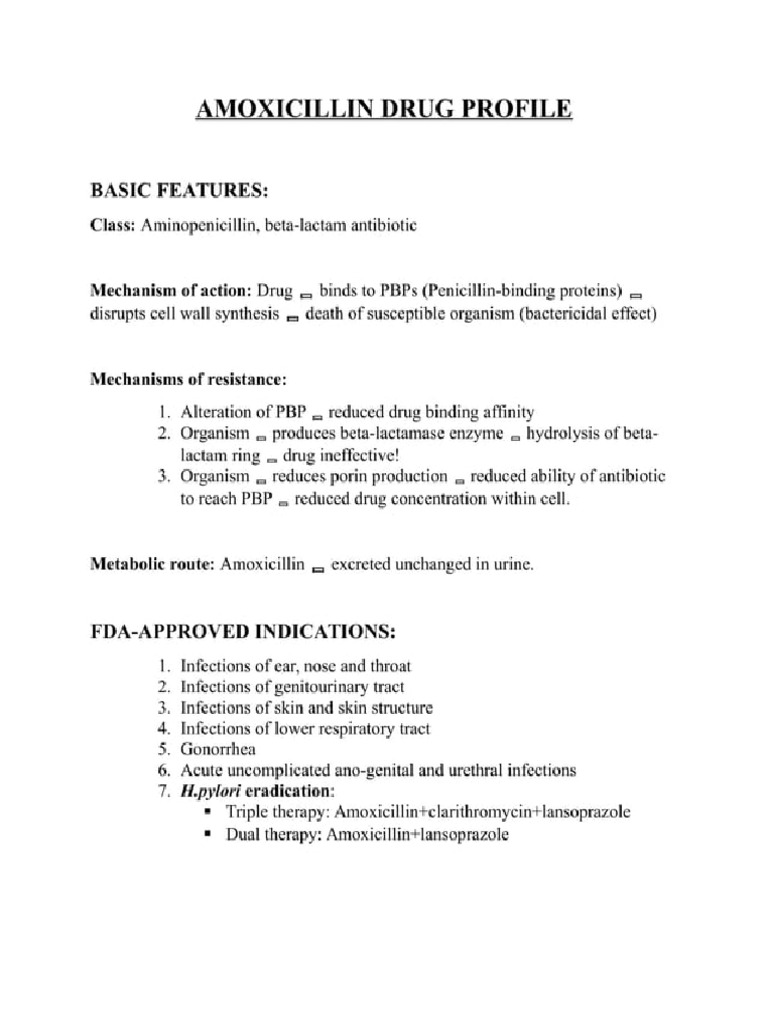 Amoxicillin Drug Profile by Rxvichuz | PDF