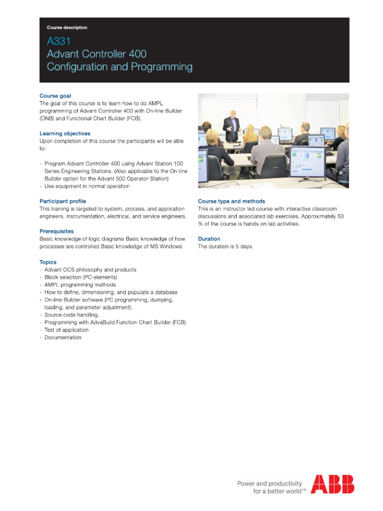 Course Outline A331 - Advant Controller 400 Configuration and ...