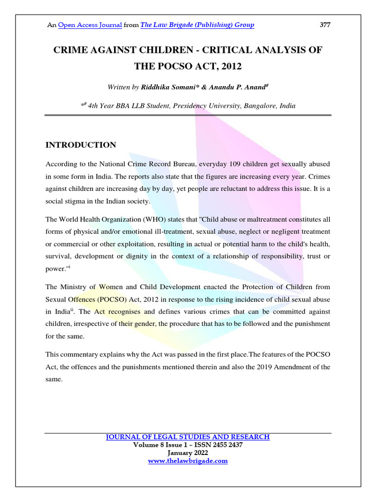 Riddhika Somani Anandu P. Anand JLSR | PDF