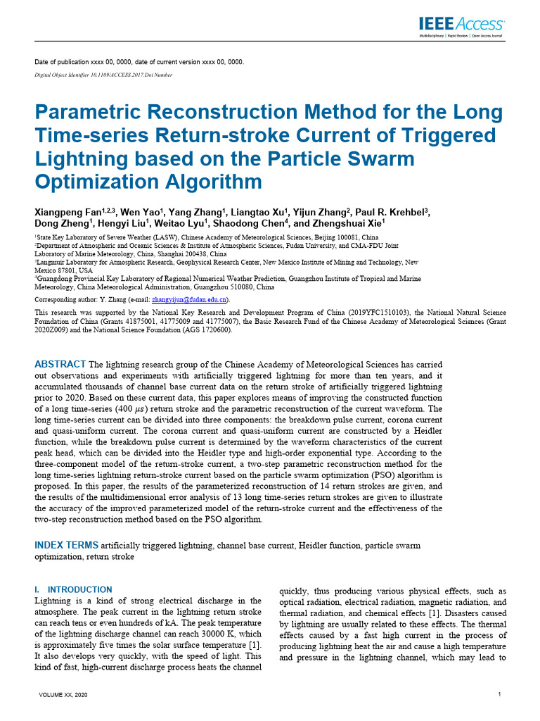 Fan - Et - Al - 2020 - Parametric Reconstruction Method For The Long Time-Series Return-Stroke ...