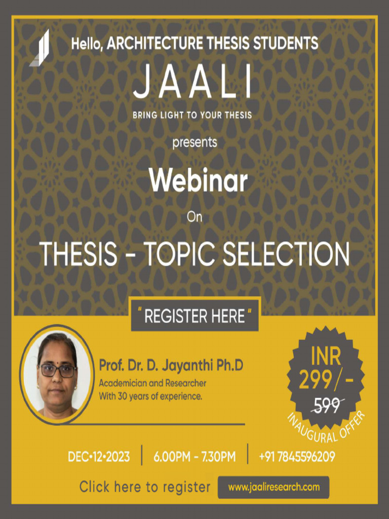 Jaali - Thesis - Topic Selection | PDF