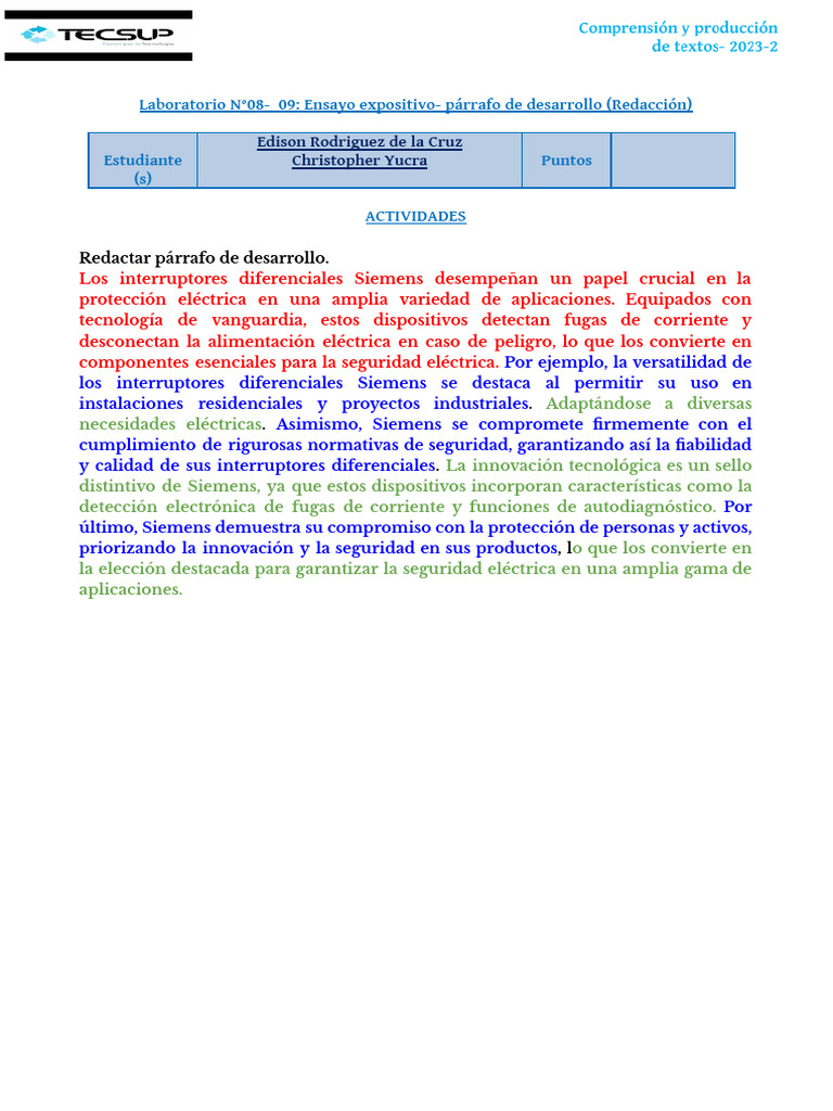 L9 - ENSAYO EXPOSITIVO - Párrafo de Desarrollo (Redacción) - 1-1 | PDF ... L9 - ENSAYO EXPOSITIVO - Párrafo de Desarrollo (Redacción) - 1-1 | PDF ...
