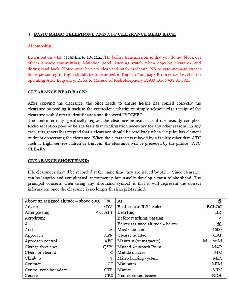 Ncat Ir Radio Telephony and Short Hand | PDF | Air Traffic Control ...