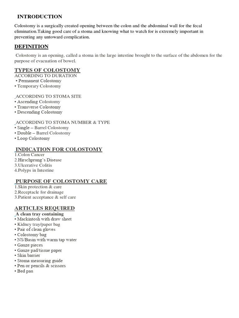 colostomy care | PDF