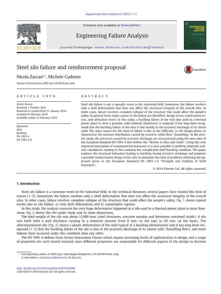 Steel Silo Failure and Reinforcement Proposal | PDF