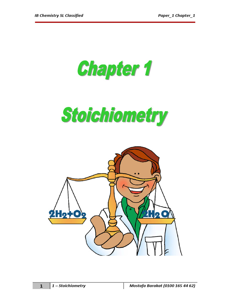 1 Stoichiometry P1 | PDF | Mole (Unit) | Stoichiometry