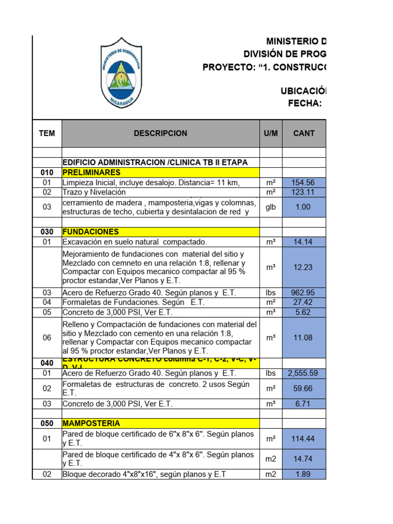 Alcances de La Obra | PDF