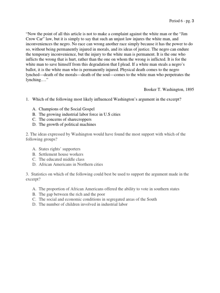 Apush MC Period 6 | PDF