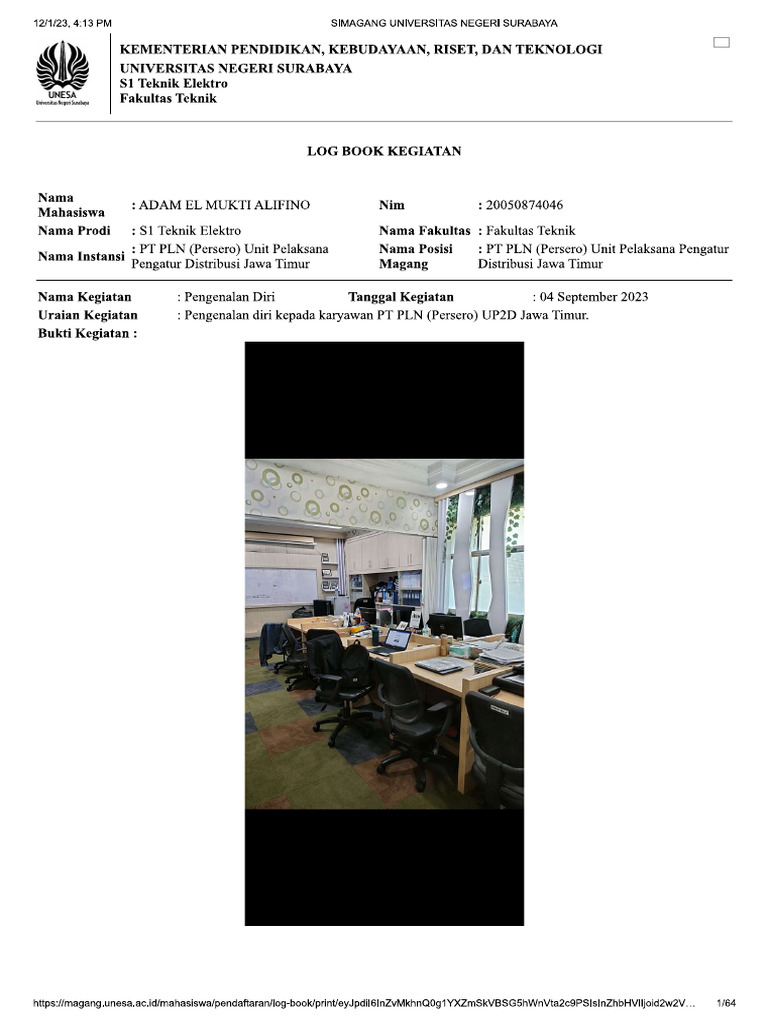 Logbook Magang | PDF