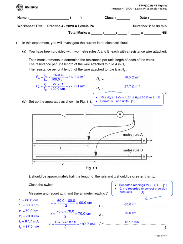 Practice 4 - 2020 A Levels P4 (Sample Report) | PDF | Radioactive Decay ...
