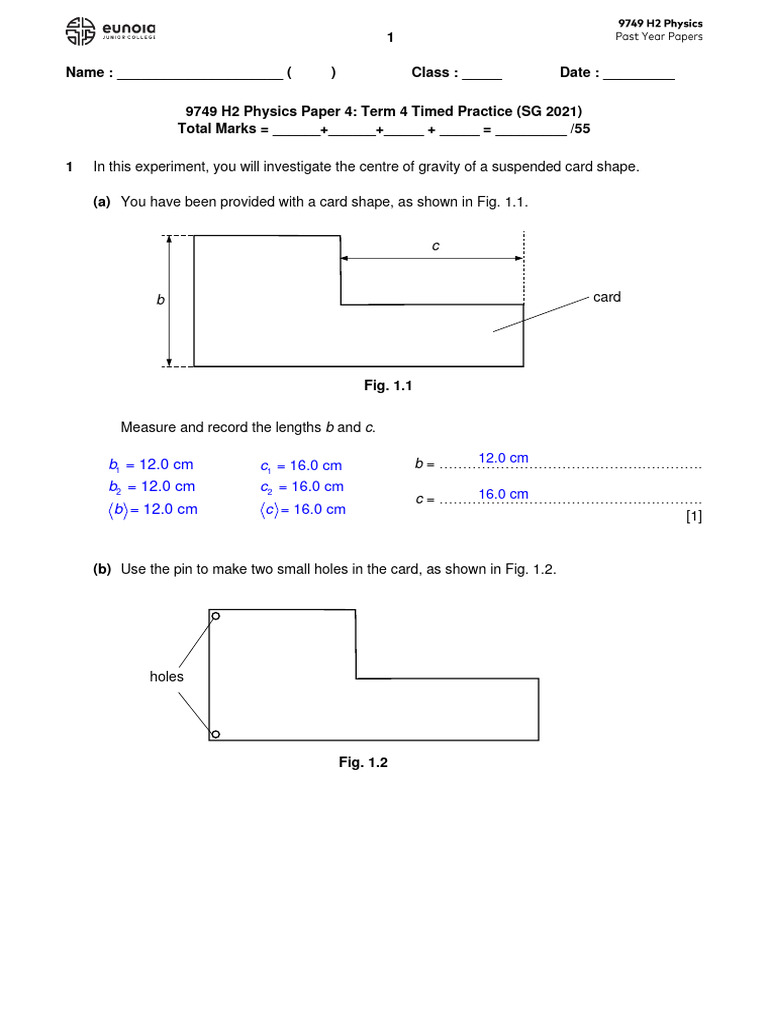 Practice 5 - 2021 A-Levels P4 (Sample Report) | PDF | Ice | Length