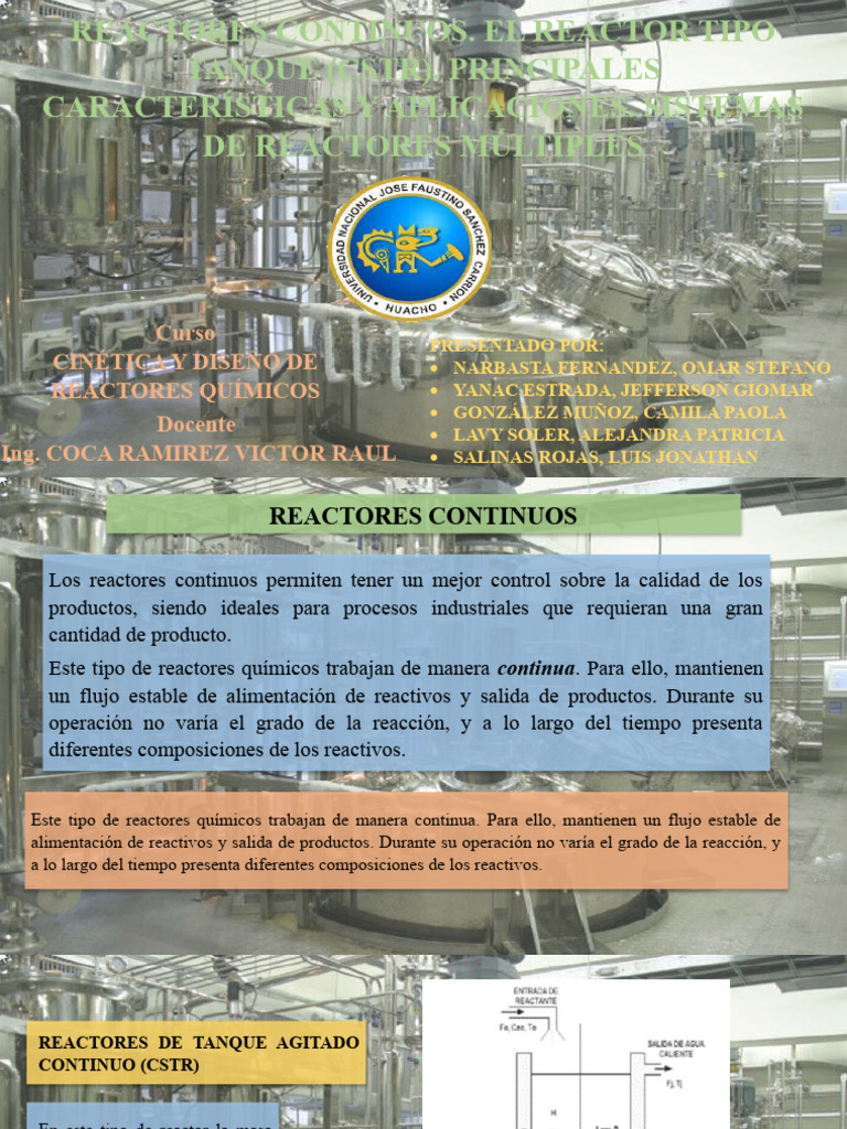 Tipos de Reactores | PDF | Reactor Quimico | Cinética química