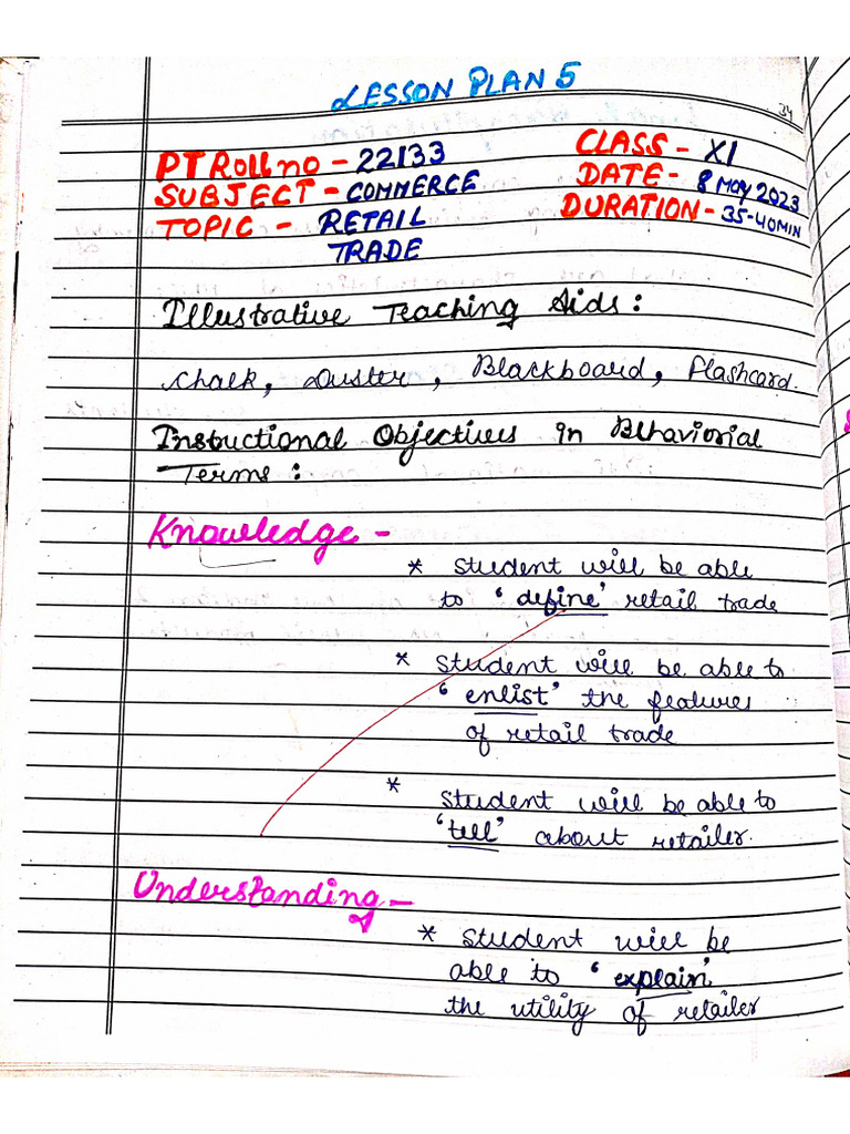 Lesson Plan Commerce | PDF