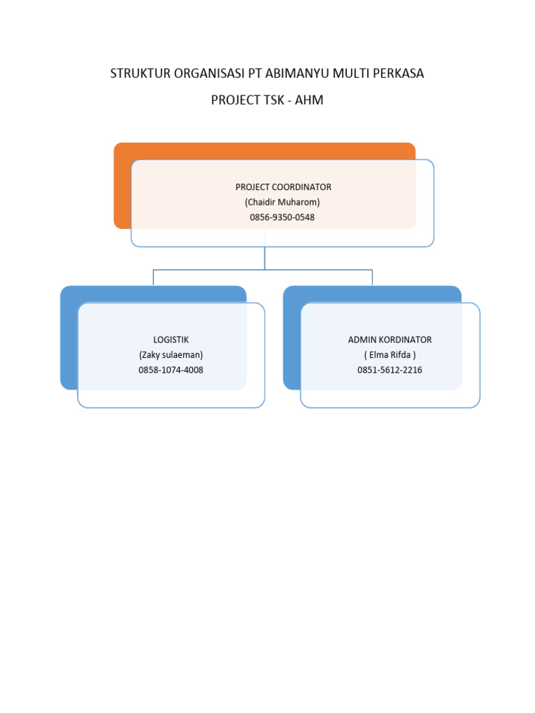 Struktur Organisasi PT Abimanyu Multi Perkasa TSK - Ahm | PDF