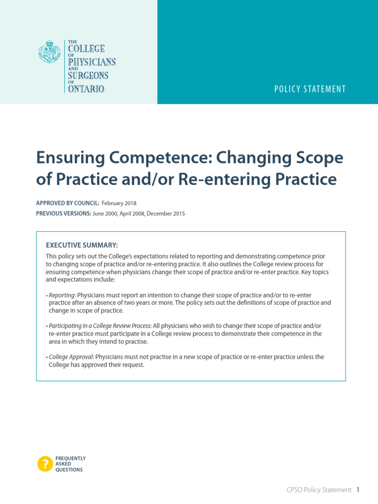 Ensuring-Competence Changing Scope of Practice and Re-Entering Practice ...