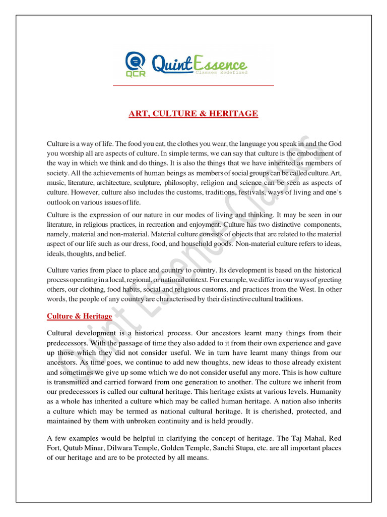 Heritage & Culture QuintEssence | PDF
