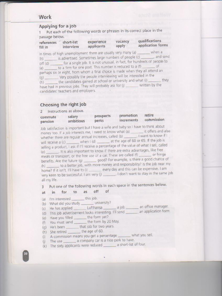 Work Interm Voc 1 | PDF