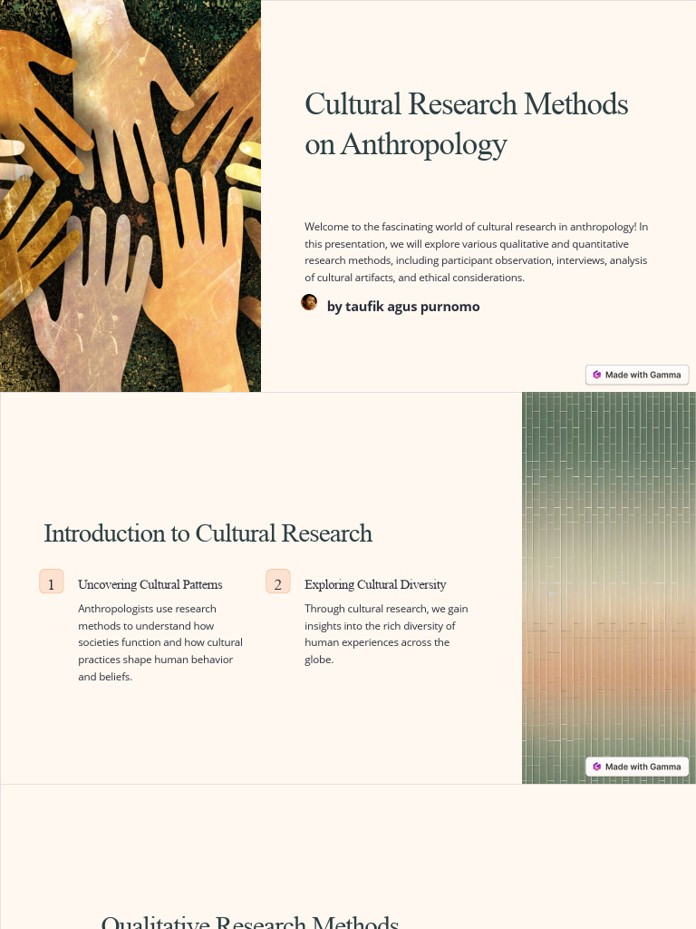 Cultural Research Methods On Anthropology | PDF