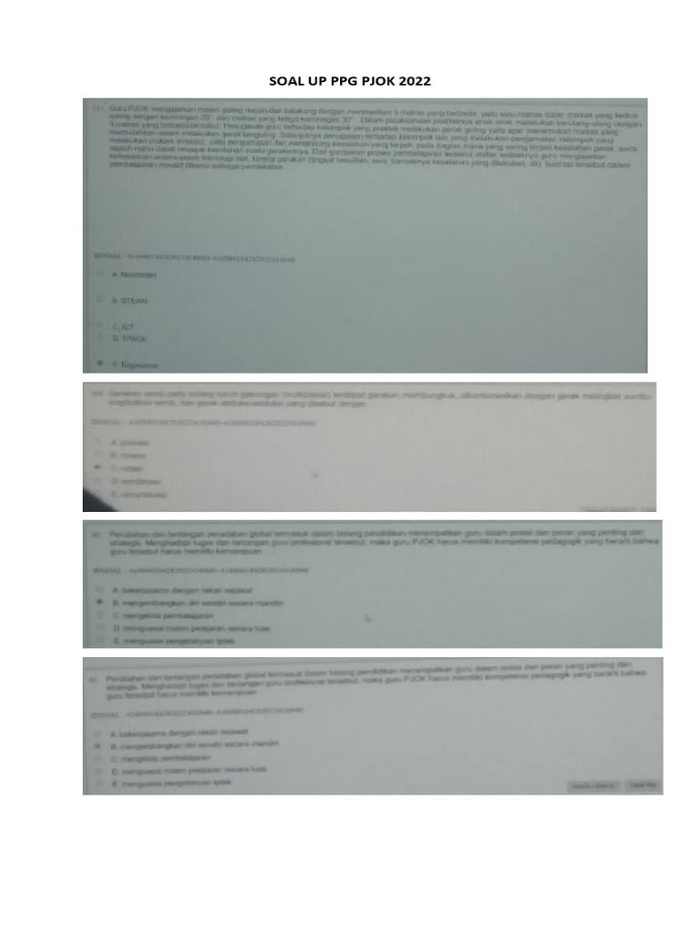 Soal Up PPG Pjok 2022 | PDF