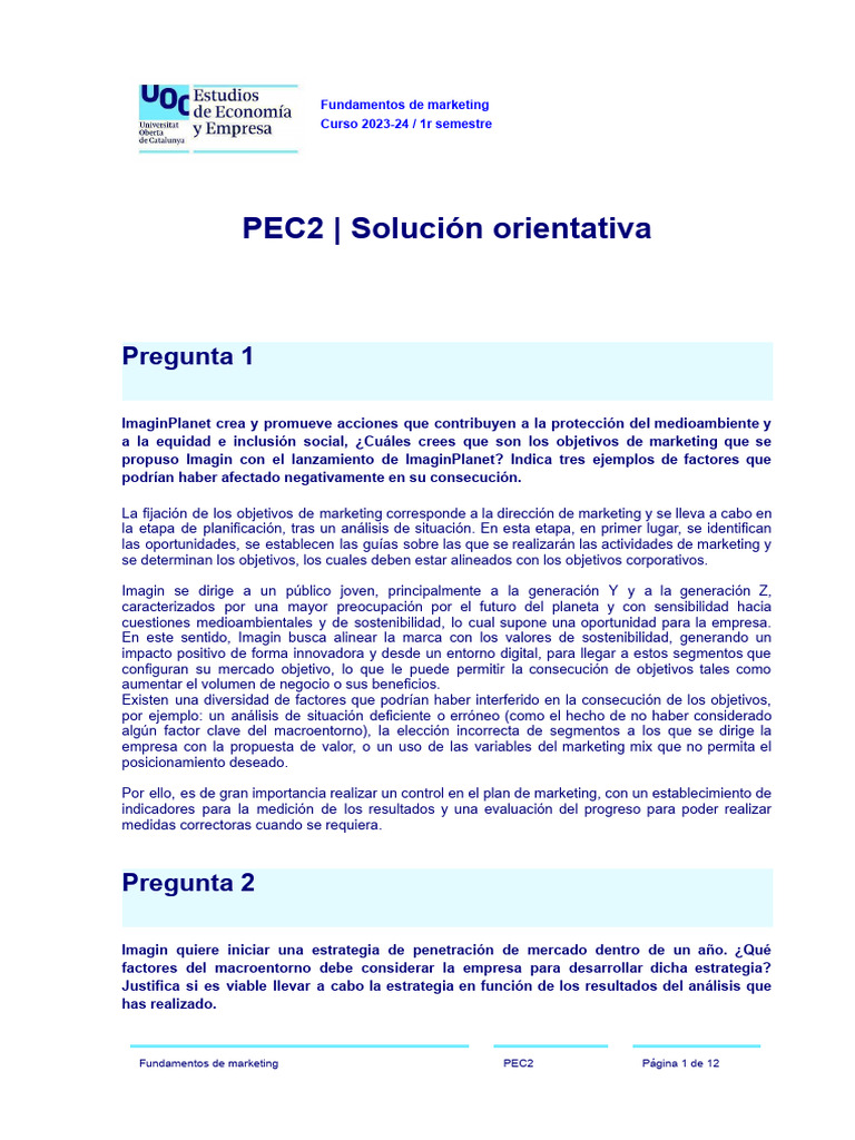 FMKT - PEC 2 - Solución | PDF | Marketing | Bancos