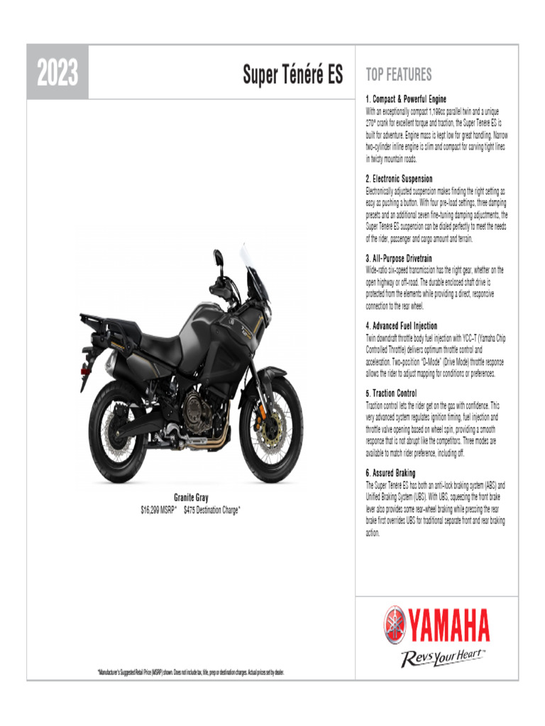 2023 Yamaha Super TNR ES | PDF