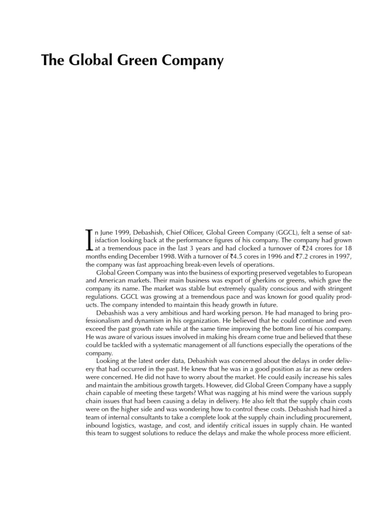 The Global Green Company | PDF | Business