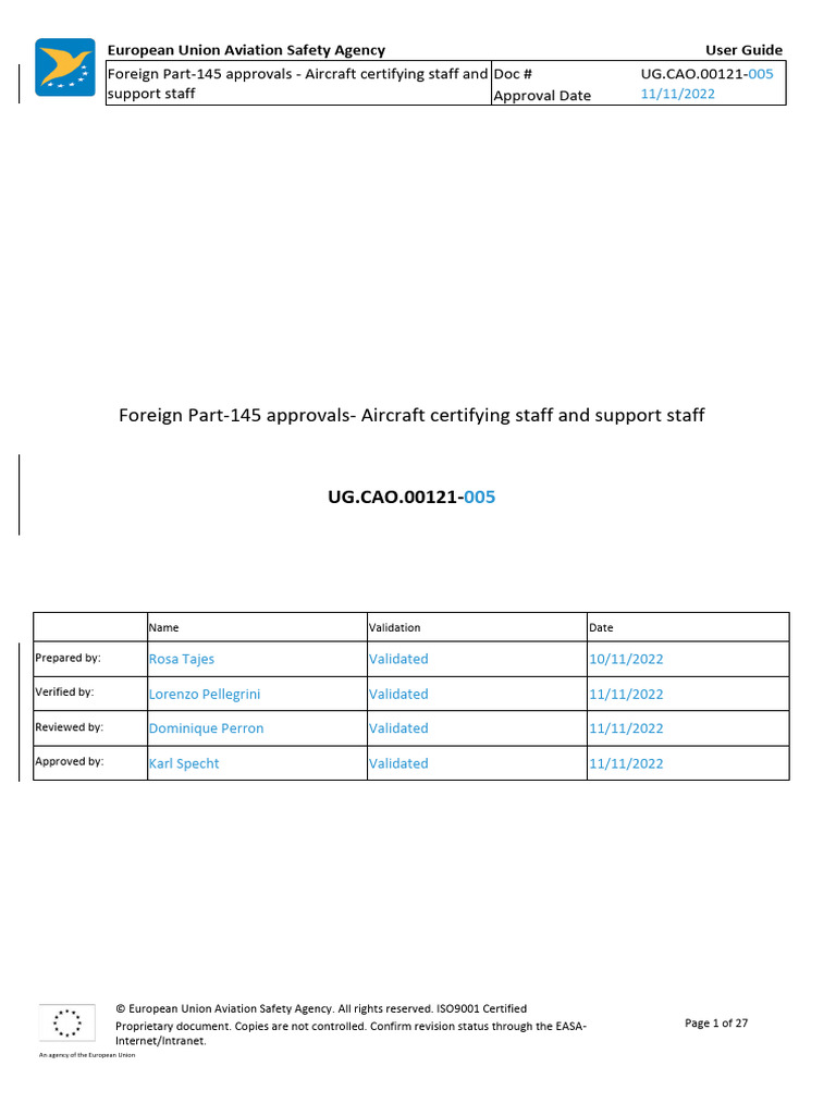 EASA Foreign Part-145 Approval Guide | PDF | Aviation | Transport