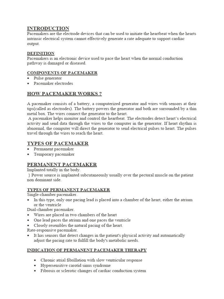 PACEMAKER | PDF | Artificial Cardiac Pacemaker | Heart